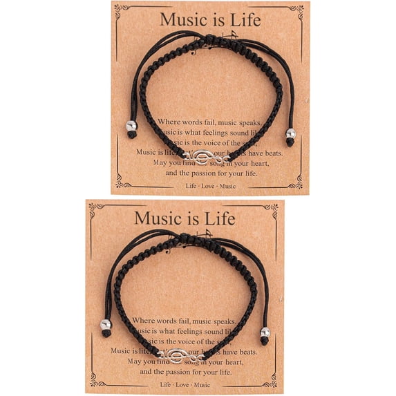 Yoqb , 2 Pack Music Bracelet Weaving Hand Rope Musical Note ...