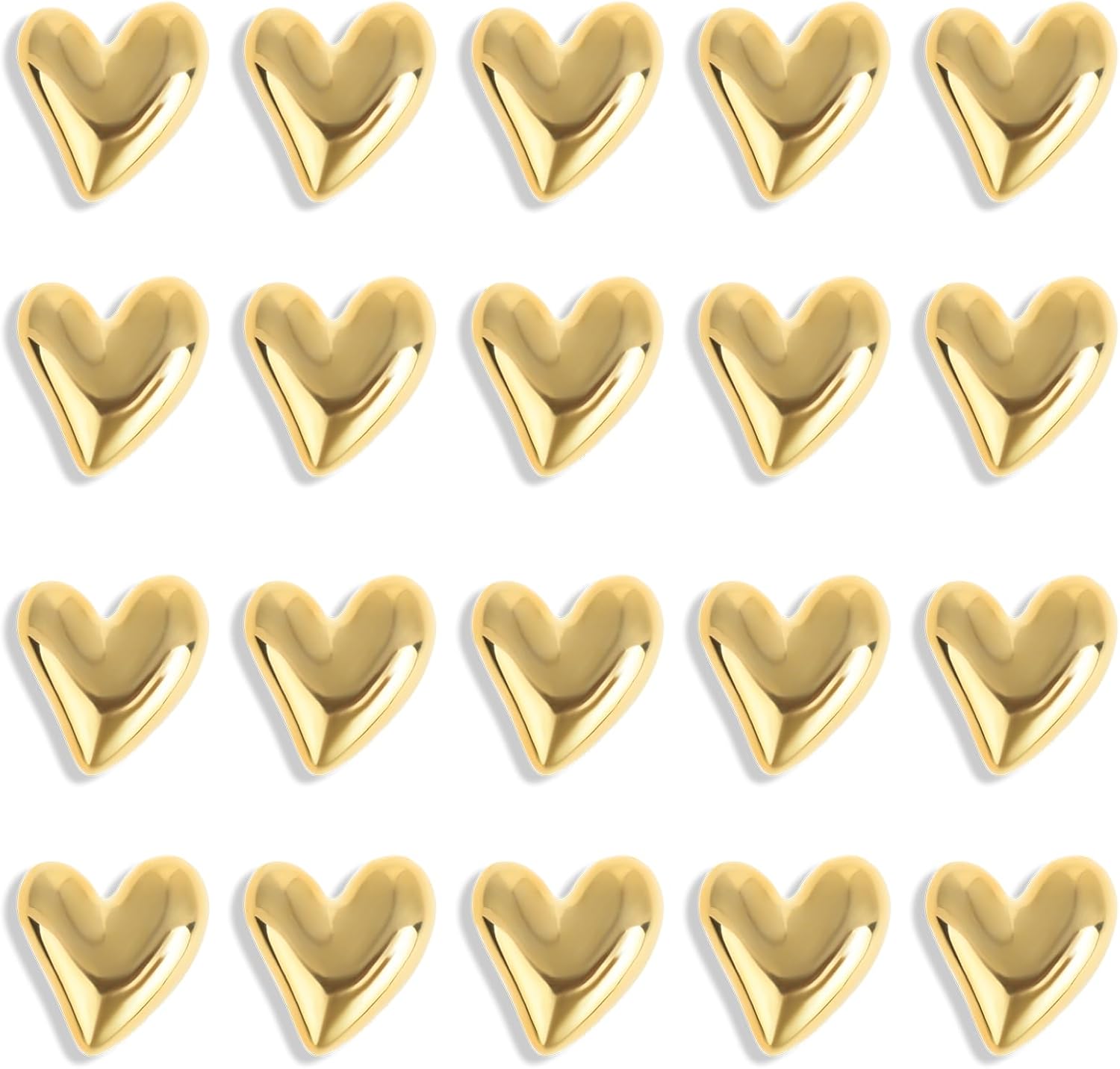 Yoqb 20 Pcs Refrigerator Magnets Gold Heart Shaped Decorative Fridge ...