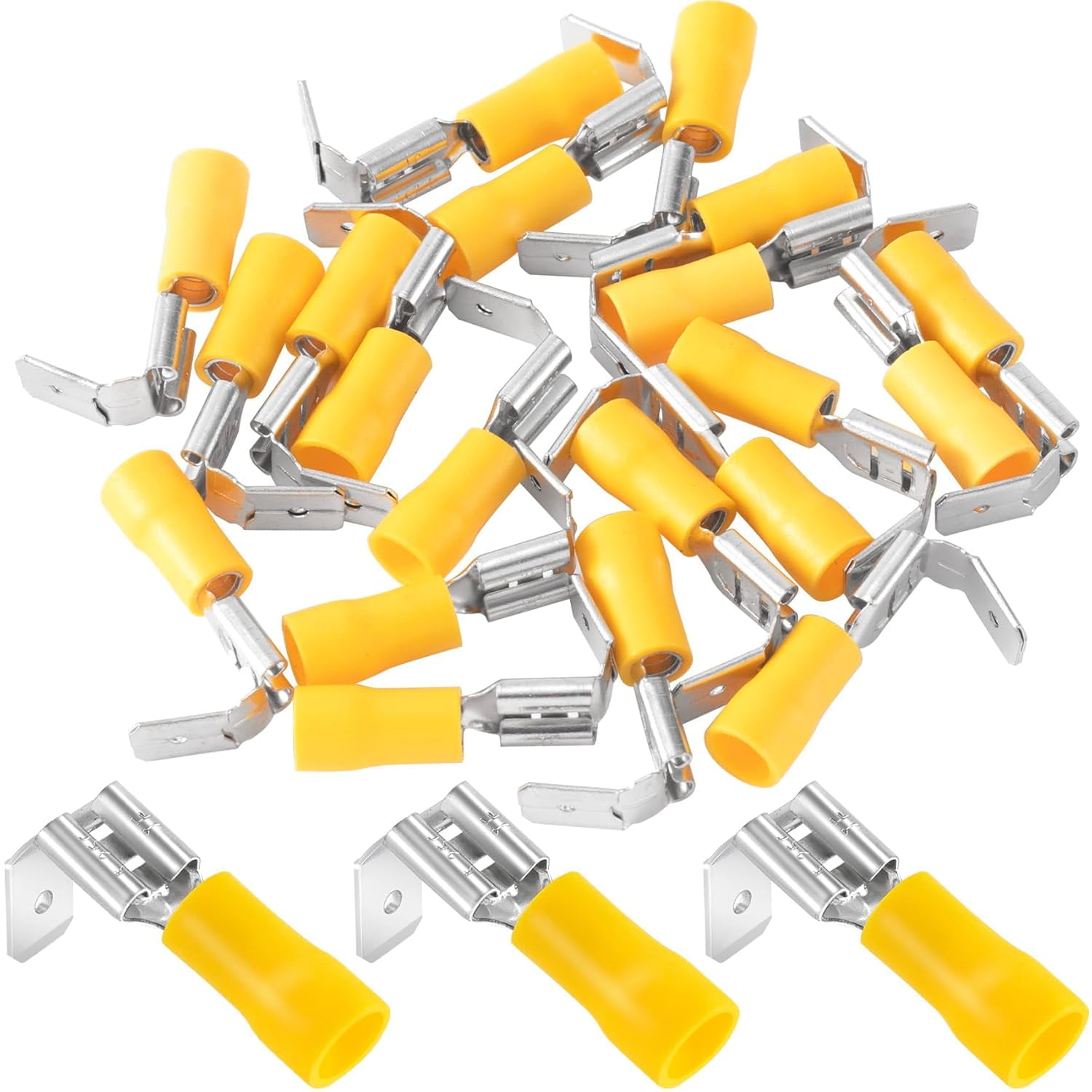 Yoqb 20pcs Semi-Insulated Piggyback Spade Connectors, Quick Disconnect ...