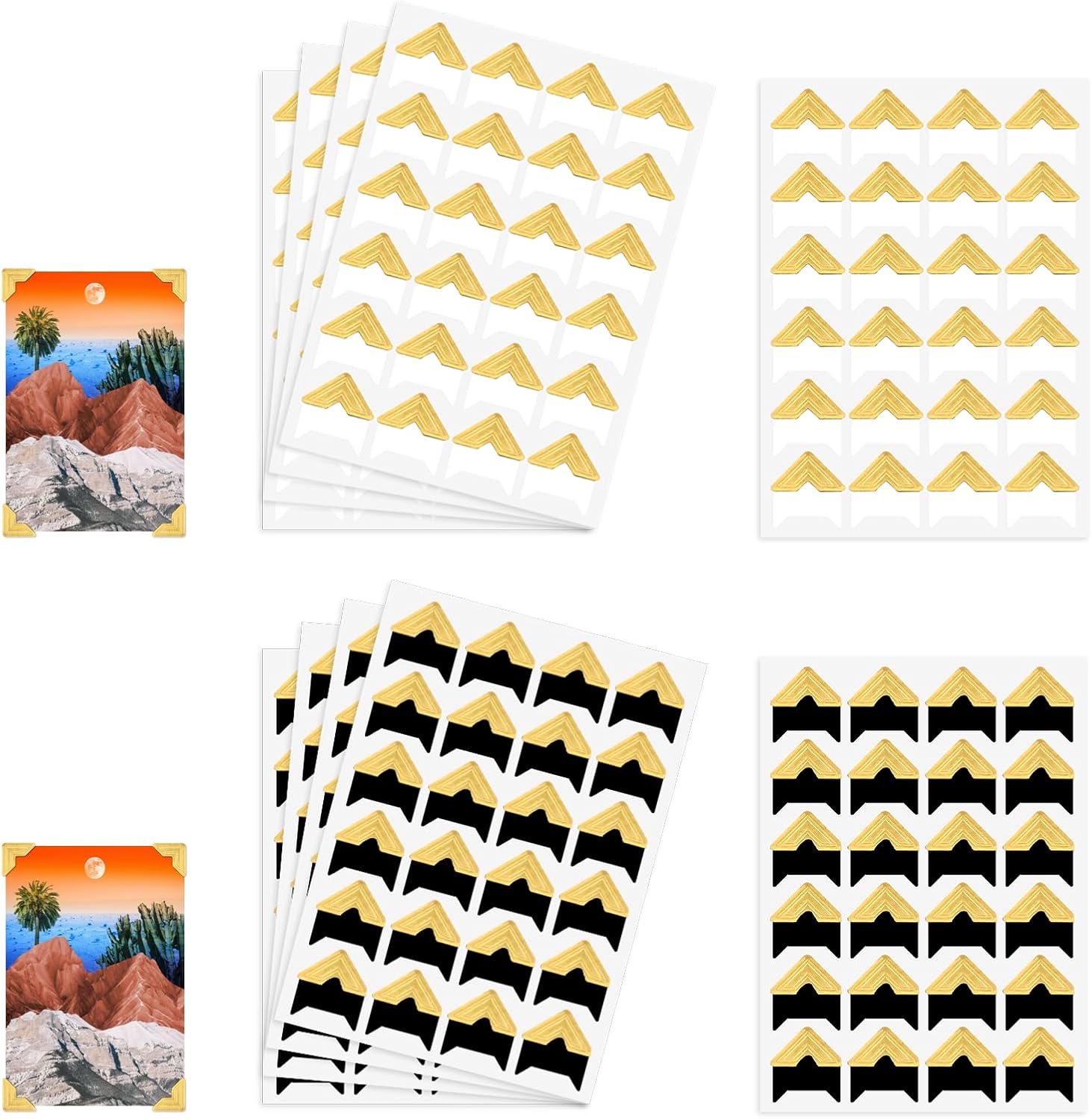 Yoqb 240 Pcs Photo Corners Self Adhesive Gold Picture Corners for ...