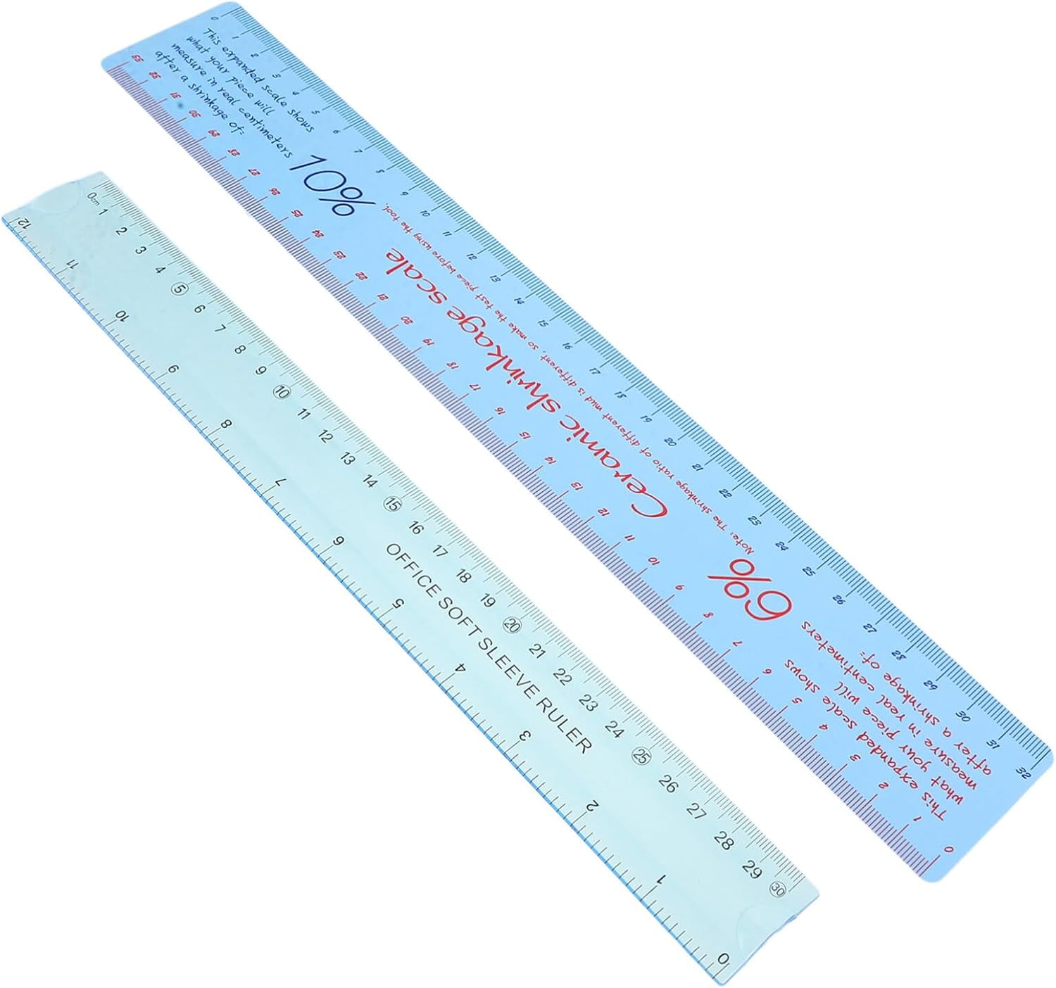 Yoqb 2pcs Clay Sculpture Ruler Ceramic Shrinkage Scale Ruler Plastic ...