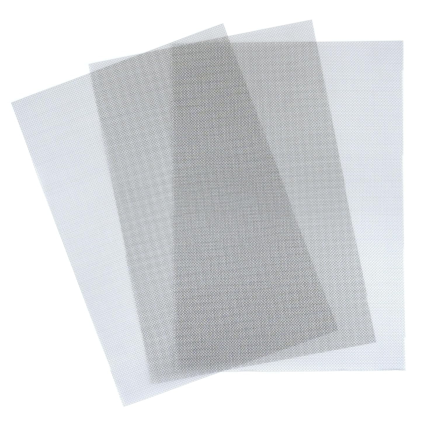 Yoqb 3 PCS 304 Stainless Steel Woven Wire Mesh Sheets 20 Mesh Flexible ...