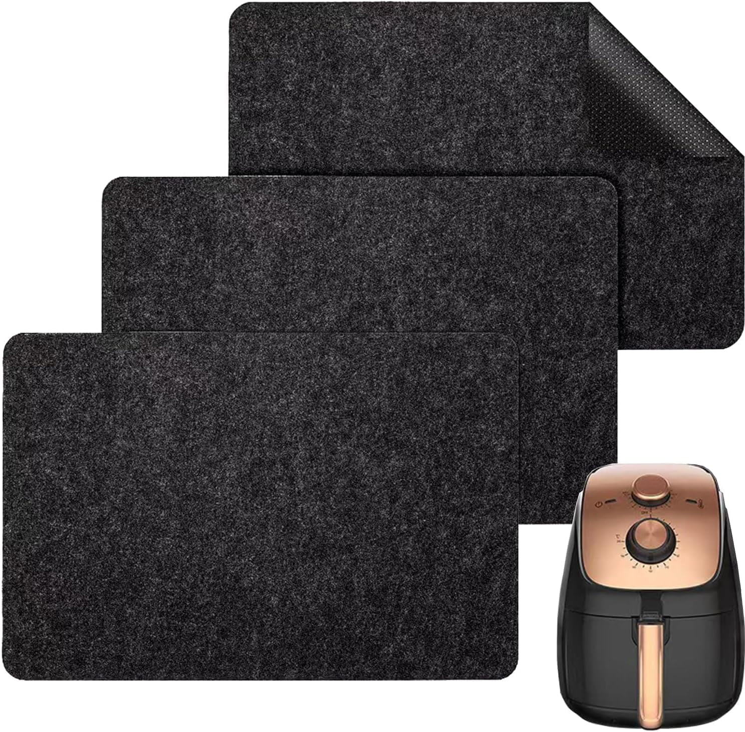 Yoqb 3 Pieces Non Stick Heat Resistant Mat for Air Fryer, Kitchen ...