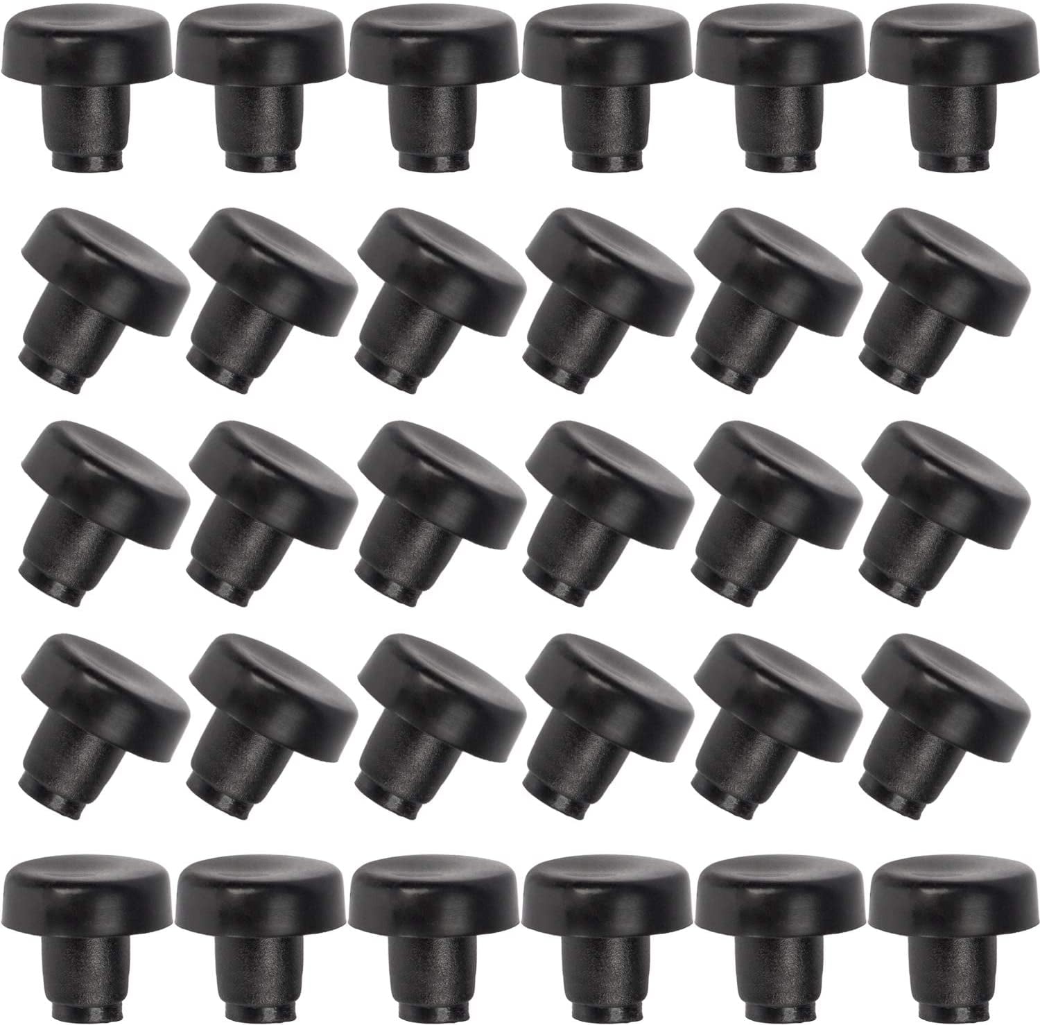 Yoqb 30 Pack Glass Top Table Bumpers with Stem, Black Rubber Grippers ...