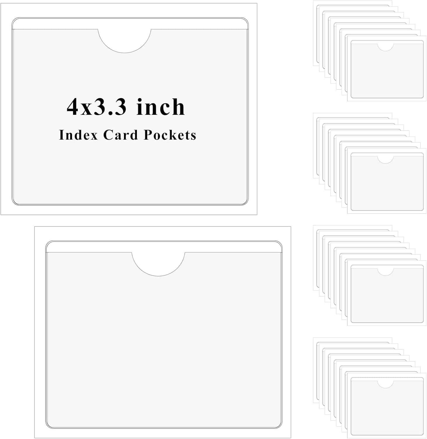 Yoqb 30 Pack Self Adhesive Index Card Pockets with Top Open for Loading ...