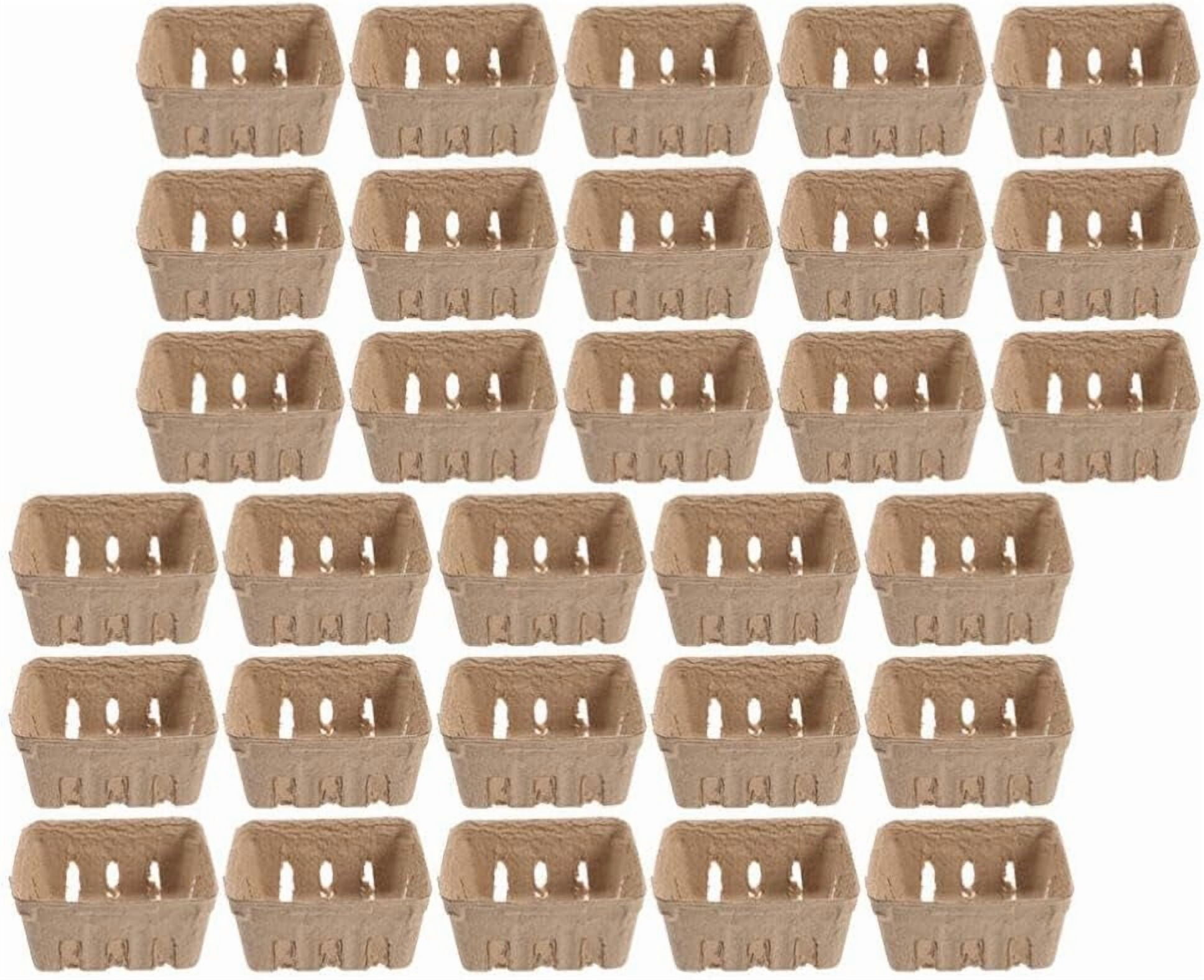 Yoqb 30pcs Pulp Fiber Berry Basket Small Vented Produce Basket ...