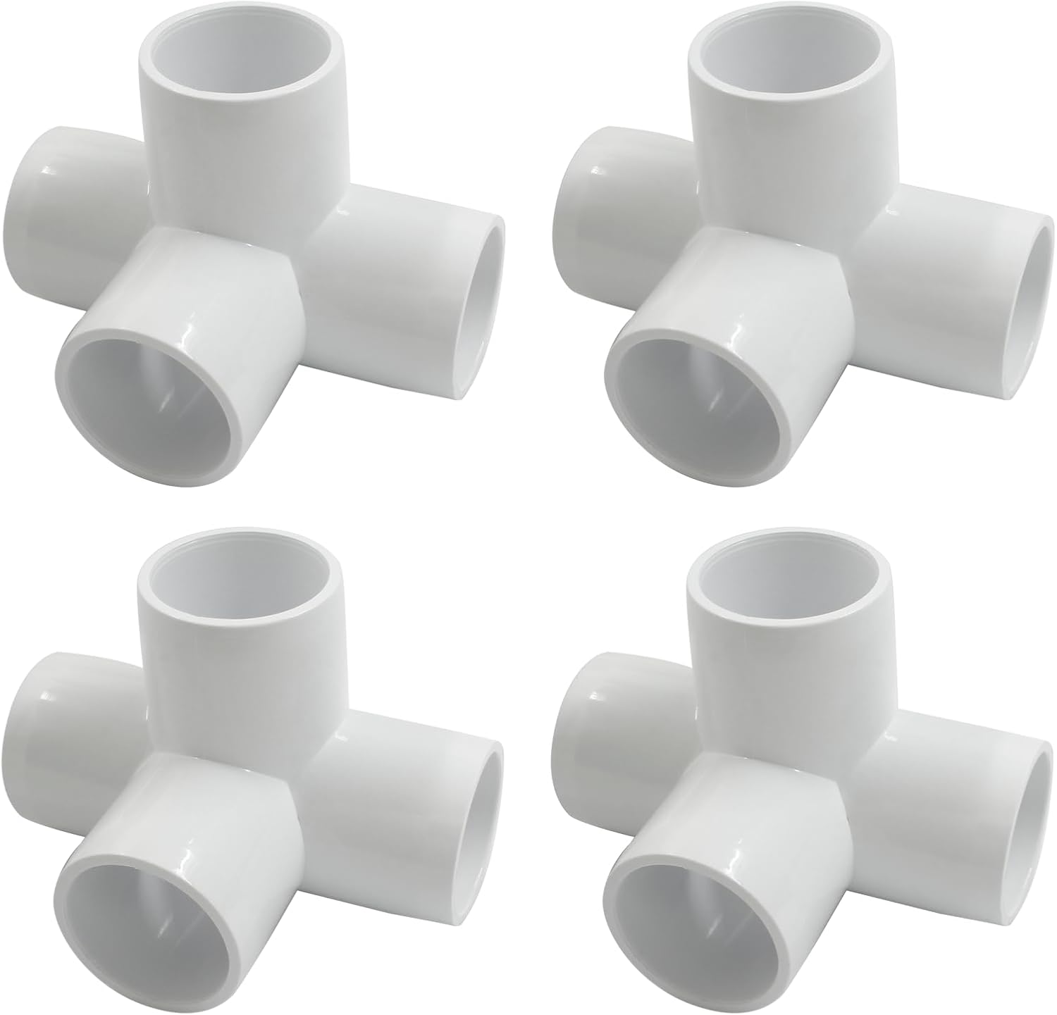 Yoqb 4 Pcs 3/4" Elbow PVC Pipe Fitting, 4 Way Furniture Grade Pipe ...