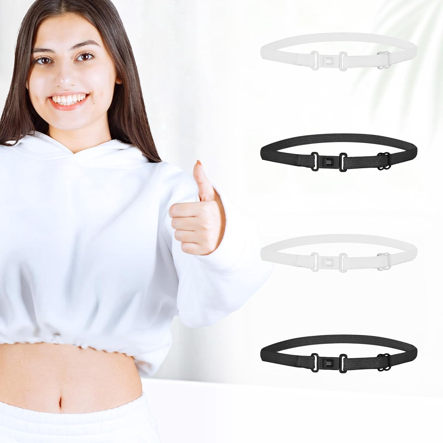 Yoqb 4 Pcs Crop Tuck Band for Shirts, Adjustable Shirt Tuck Band for ...