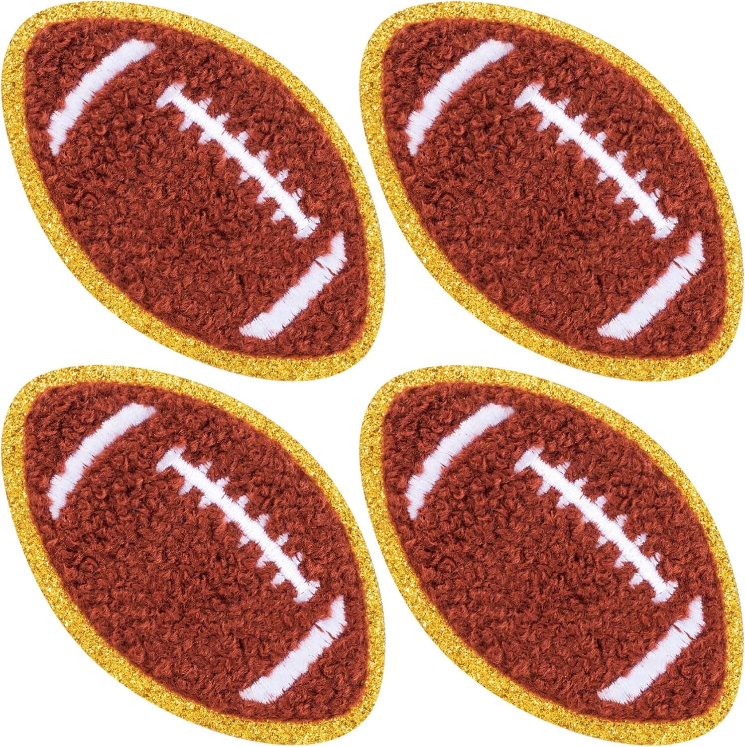 Yoqb 4 Pcs Football Patch, Chenille Iron on Football Pathces, Sew on ...