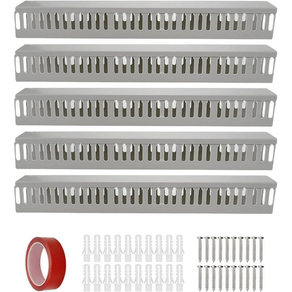 Yoqb 5 Set Light Gray Wire Duct Open Slot Cable Raceway Server Rack ...