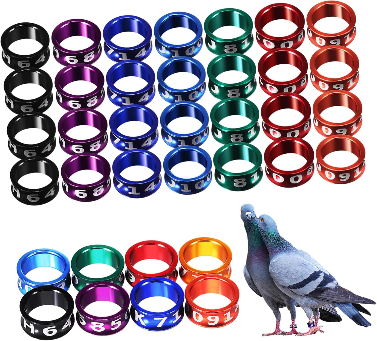 Yoqb 50 Pcs Pigeon Foot Circles Metal Bird Chicken feet Belt Ring ...