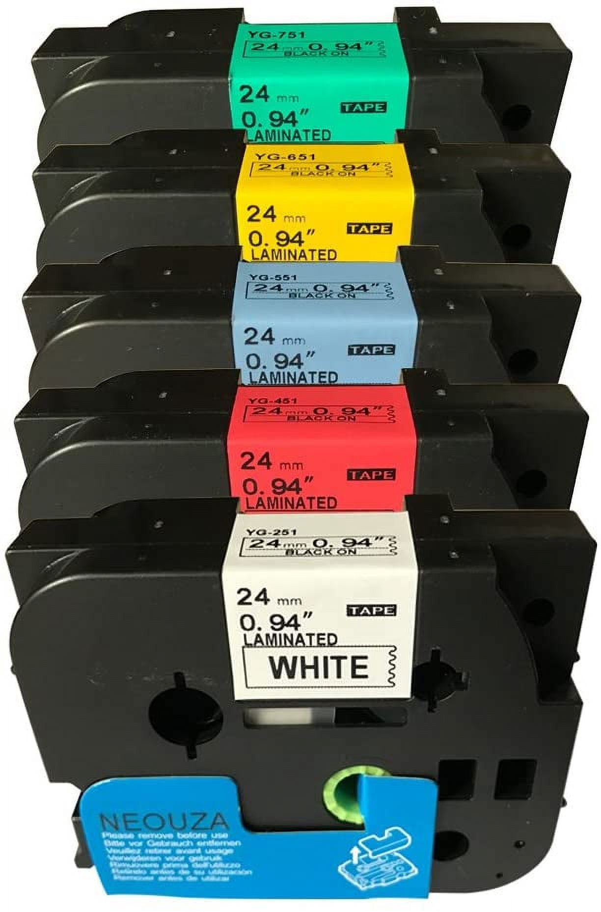 Yoqb 5PK Compatible for Brother P-Touch Laminated TZe TZ Label Tape ...