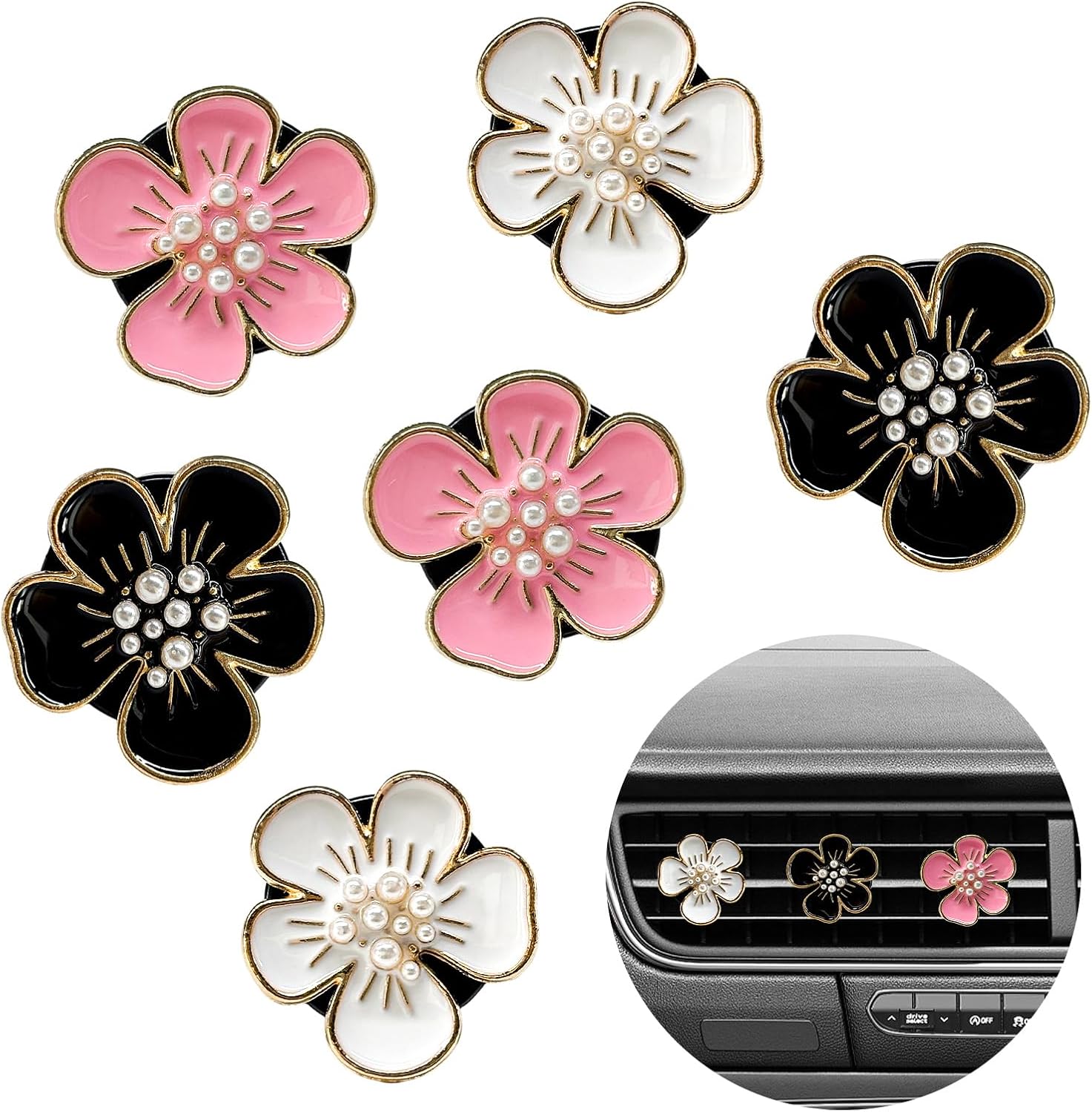 Yoqb 6 PCS Car Air Fresheners Vent Clips, Daisy Flower Car Air ...