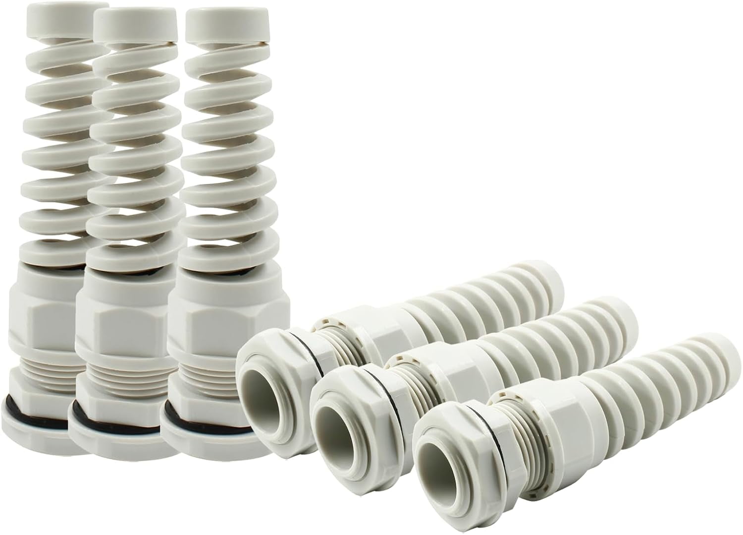 Yoqb 6 Pcs Nylon Cable Gland Spiral Strain Relief Waterproof NPT1/2 ...