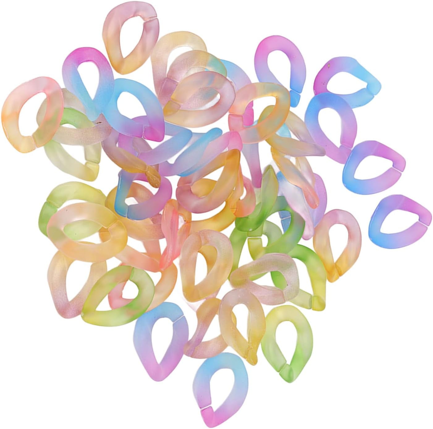 Yoqb Acrylic Chain Link Rings, Frosted Acrylic Linking Ring 50 Pcs ...