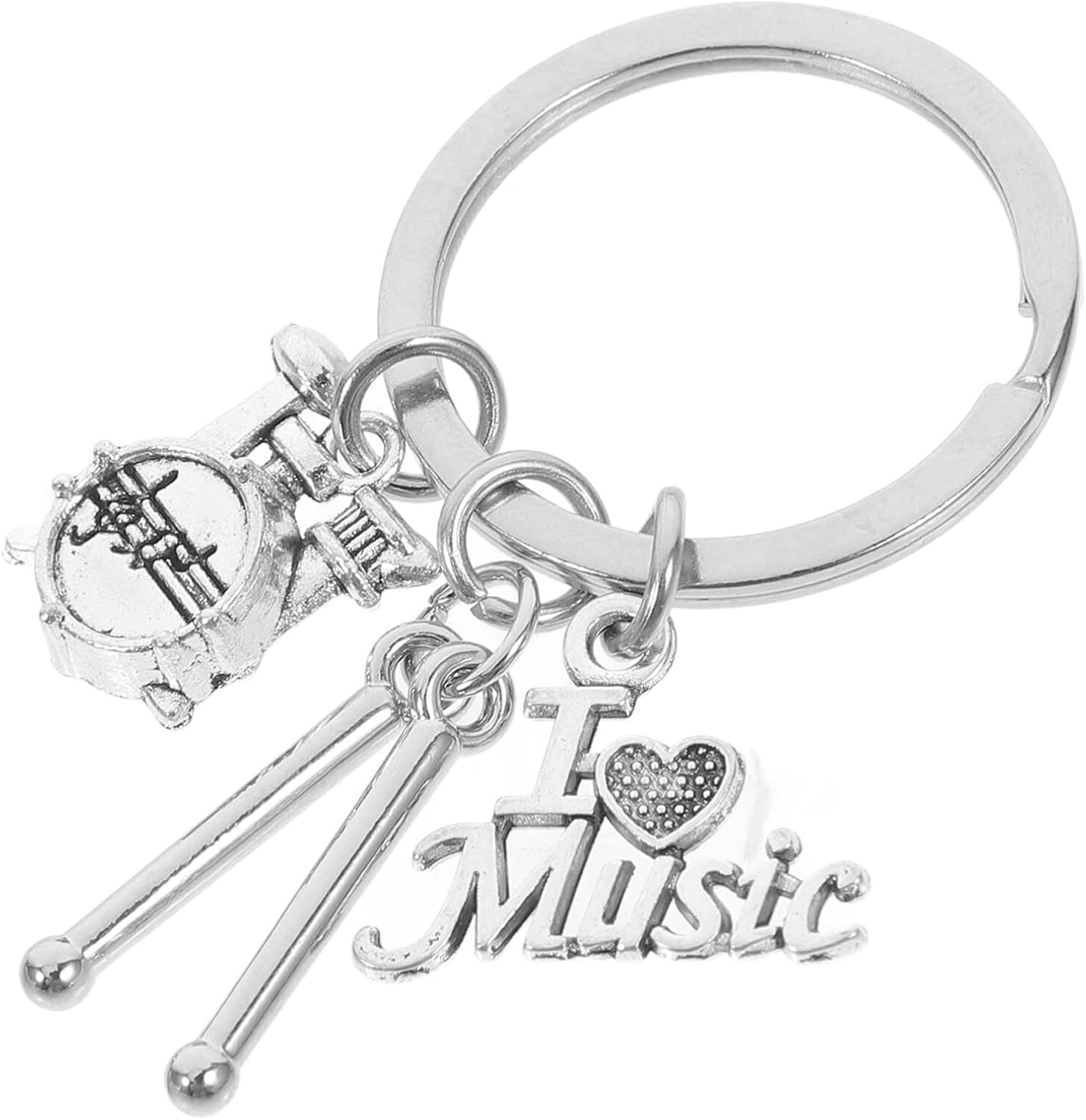 Yoqb Drum Keychain Graduation, I LOVE MUSIC Percussion Drumsticks Key ...