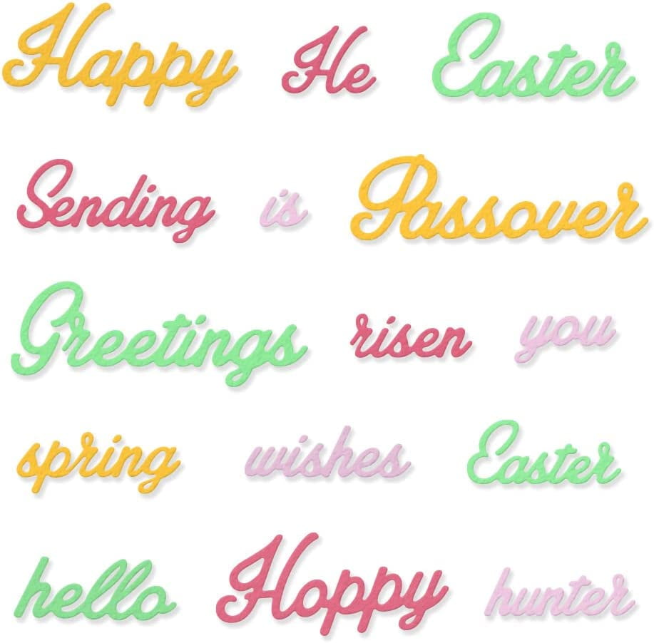 Yoqb Easter Metal Cutting Dies Blessing Short Words with Sentiment Die ...
