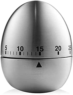 Yoqb Egg Kitchen Timer Cute Manual, Stainless Steel Metal Mechanical ...