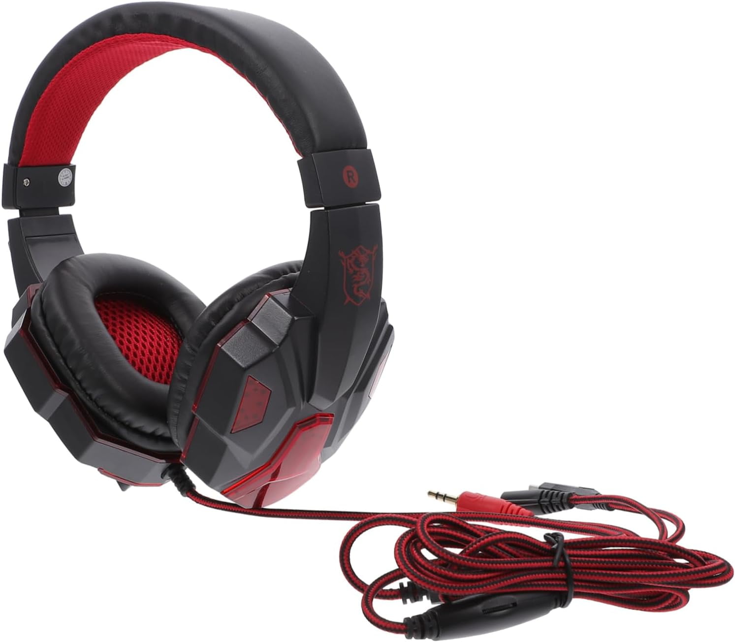 Yoqb Ergonomic Gaming Headphones Black Red Over Ear Headset Microphone ...