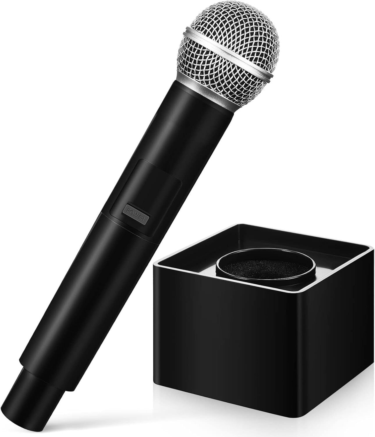 Yoqb Fake Microphone Prop with Microphone Flag Station, Plastic ...