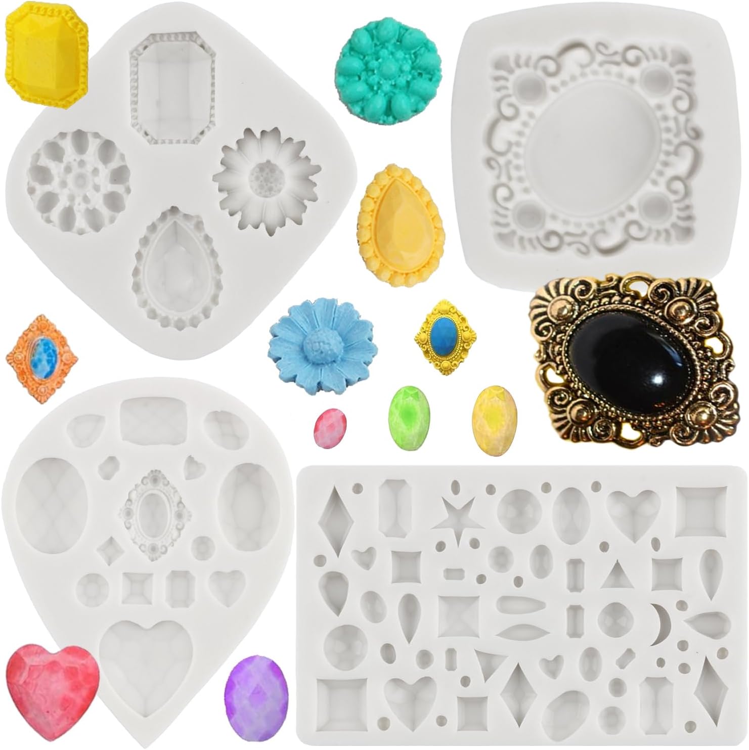 Yoqb Gem Fondant Molds Diamond Chocolate Cake Decoration Silicone Mold ...