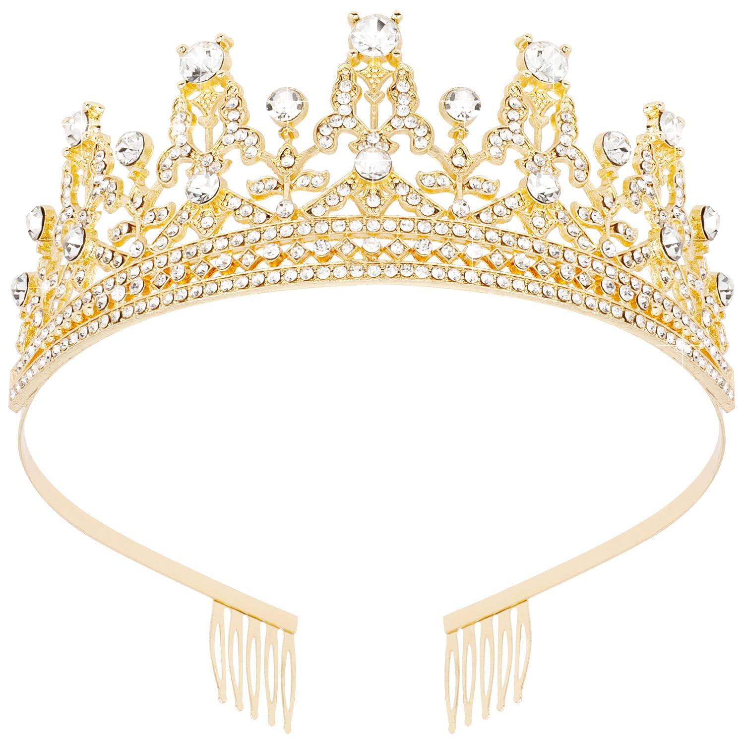 Yoqb Gold Metal Princess Crown Halloween Tiaras for Girls Birthday Prom ...