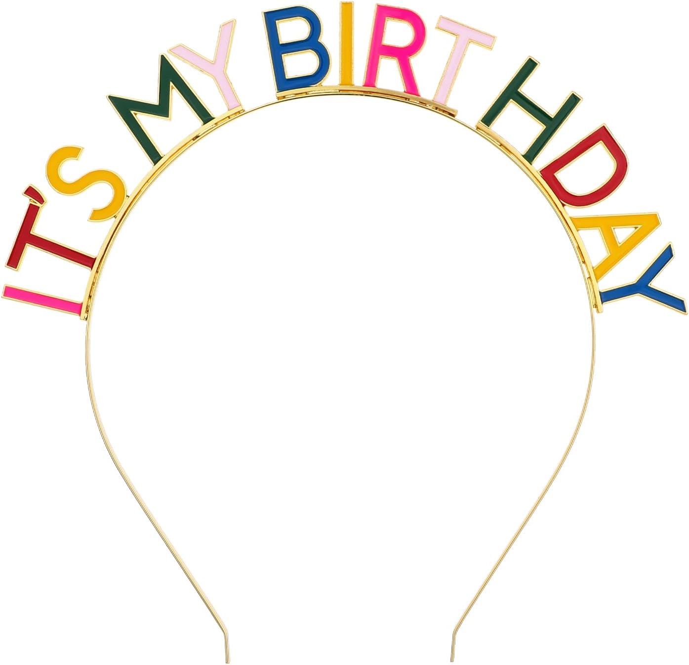 Yoqb It's My Birthday Headband Happy Birthday Head Band Rainbow ...