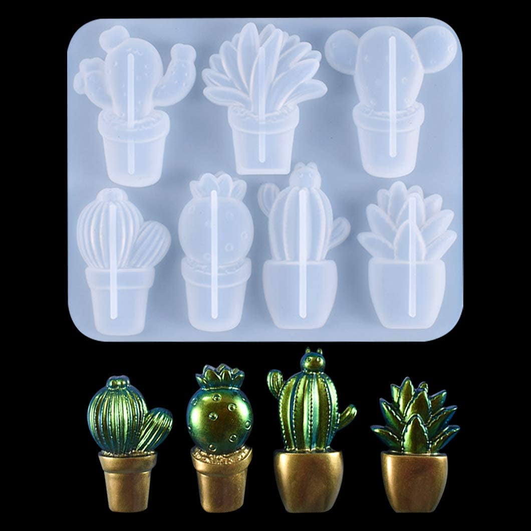 Yoqb Resin Cactus Mold 3D Plants Silicone Molds Keychain Crystal Epoxy ...
