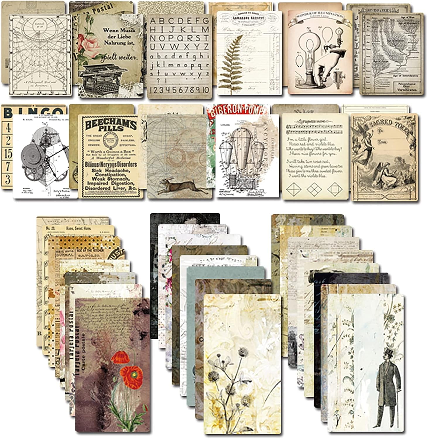 Yoqb Unique Scrapbook Material Pack - 24 Sheets Vintage Newspaper ...