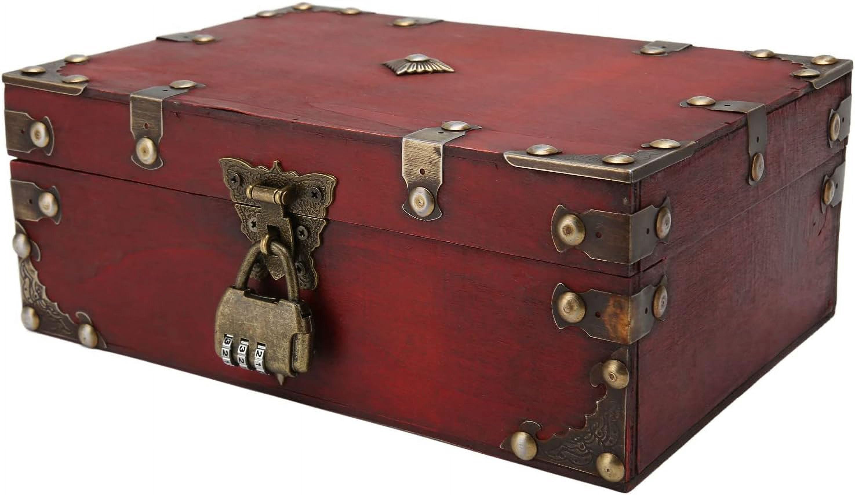 Yoqb Wooden Storage Box, Large Lockable Jewelry Box, Retro Style ...