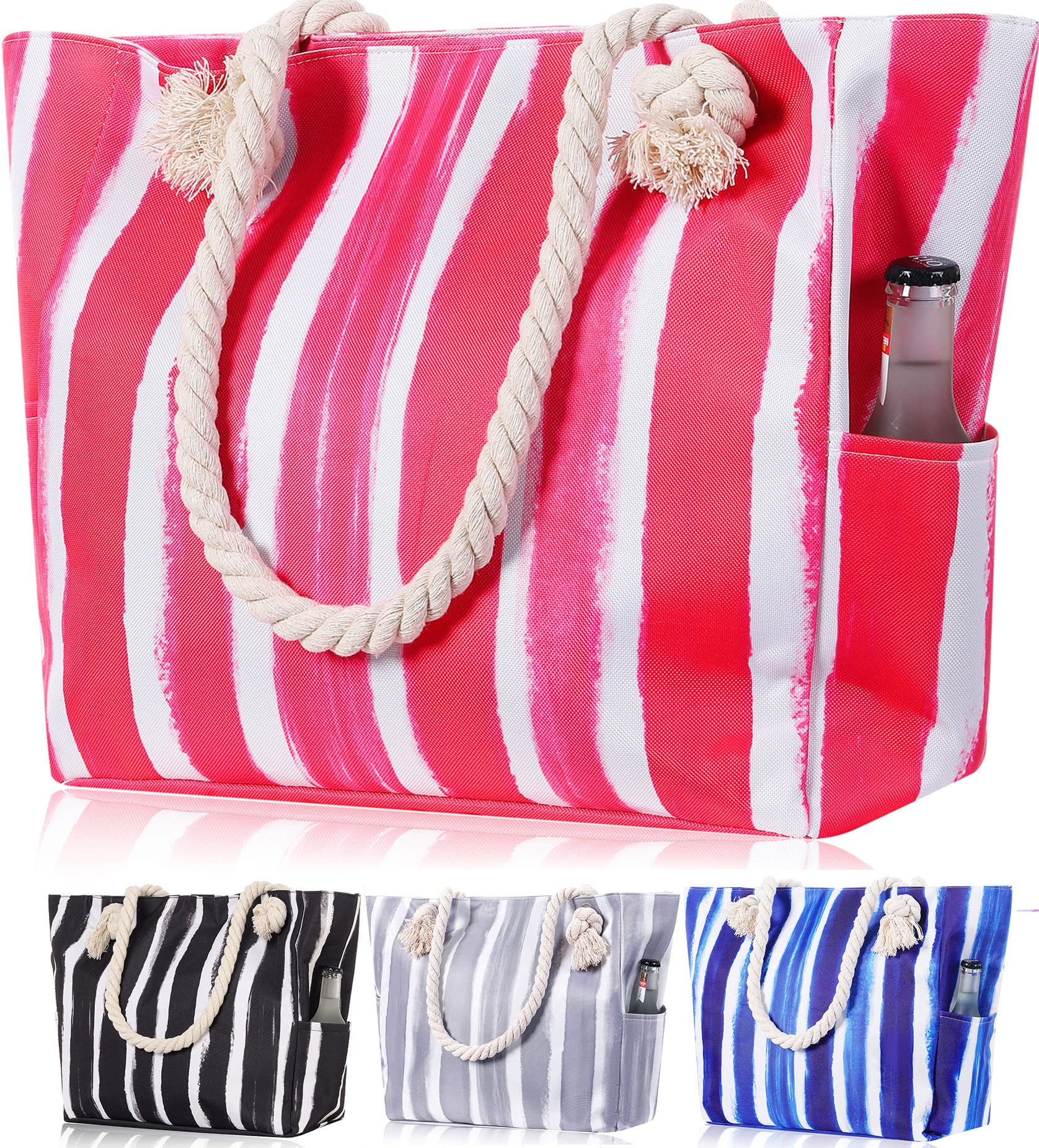 Yorcoten Extra Large Canvas Beach Tote Bags for Women , Waterproof ...