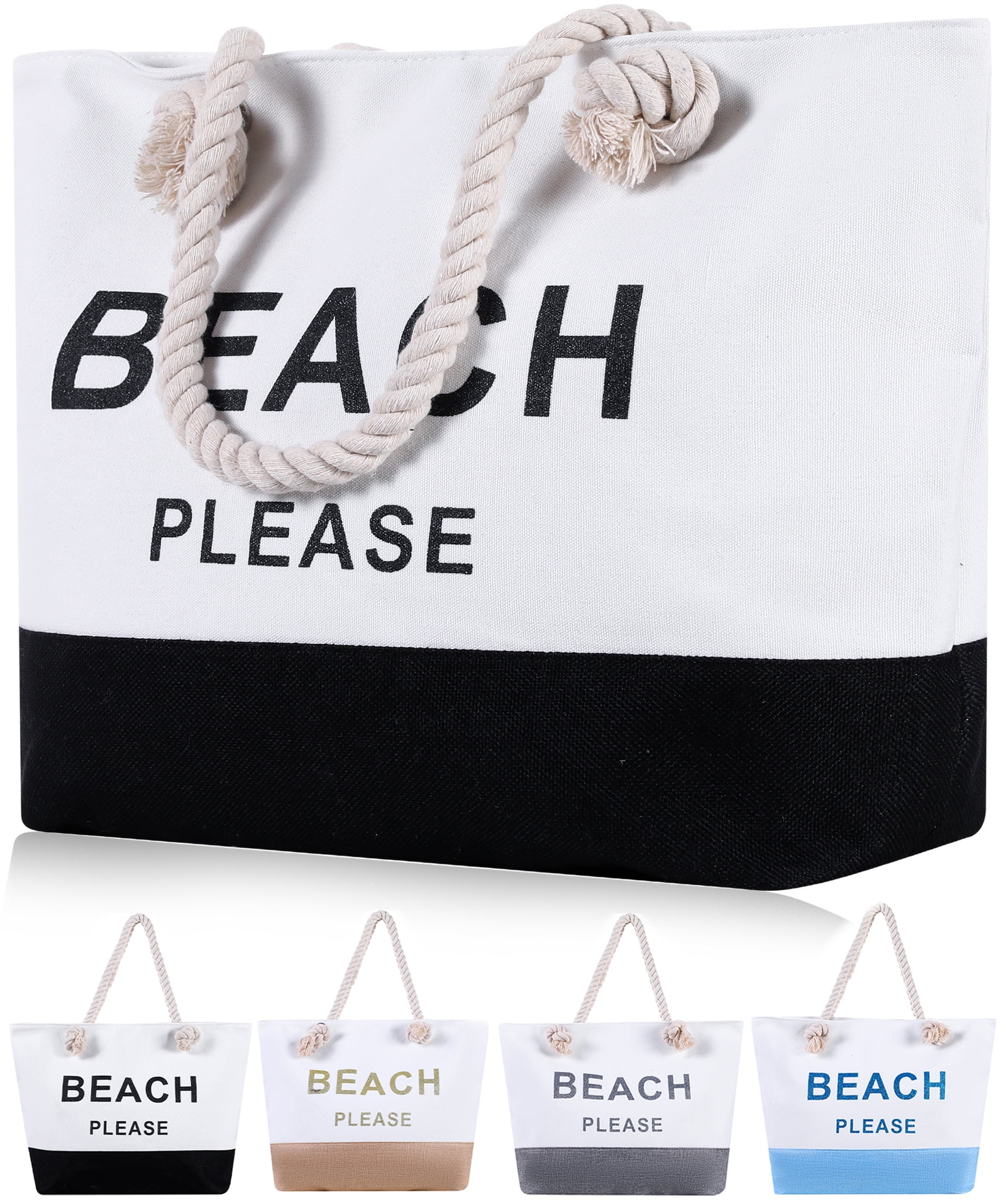 Yorcoten Large Beach Bags for Women Waterproof Sandproof with Zipper ...