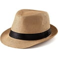 Yorcoten Summer Straw Beach Fedora Hat for Women Men Sun Panama Short ...