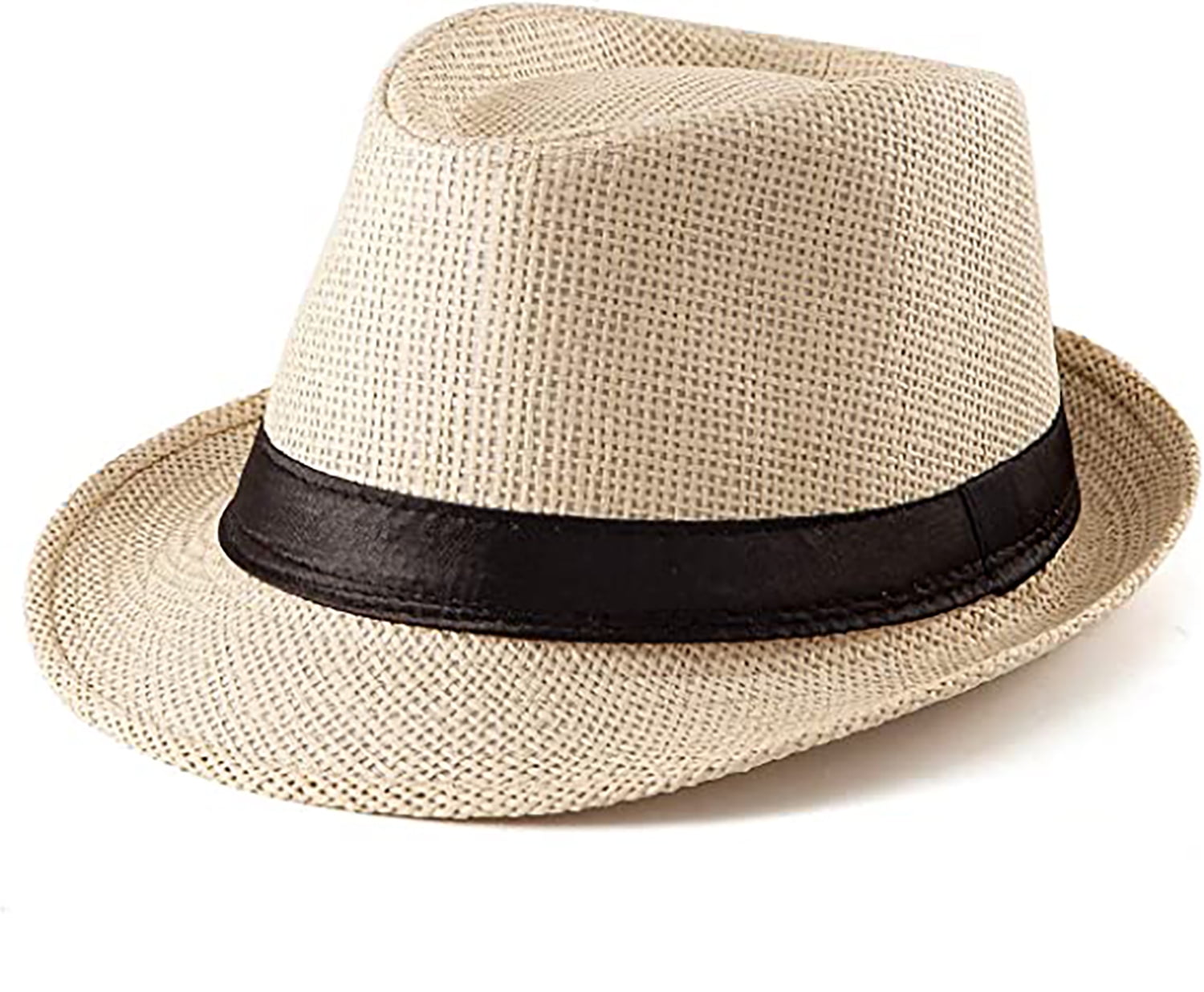 Yorcoten Summer Straw Beach Fedora Hat for Women Men Sun Panama Short ...
