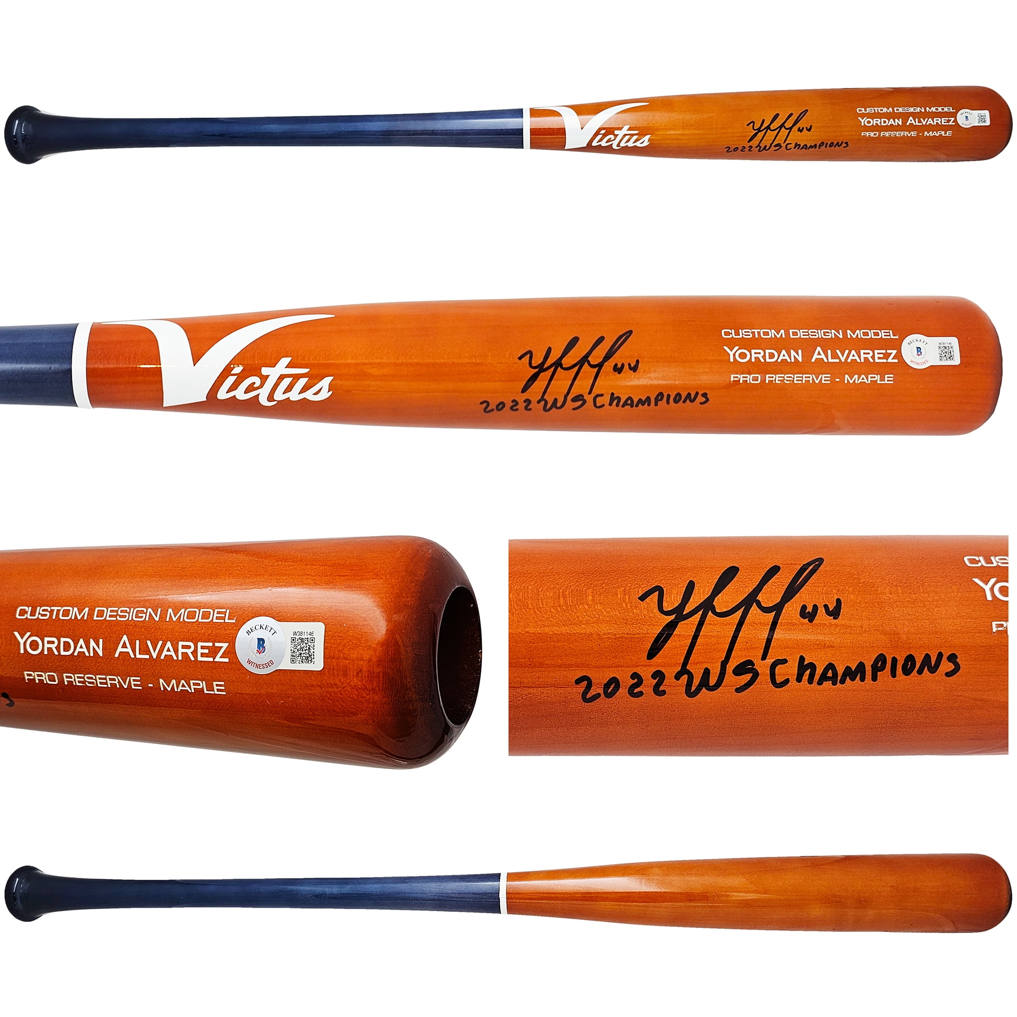 Yordan Alvarez Autographed Orange & Blue Victus Player Model Bat ...