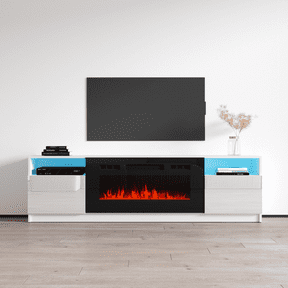Woody EF TV Stand for TVs up to 85", Modern High Gloss 77 ...