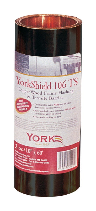 York 106 TS 10 in. W x 720 in. L Copper Flashing Copper - Walmart.com