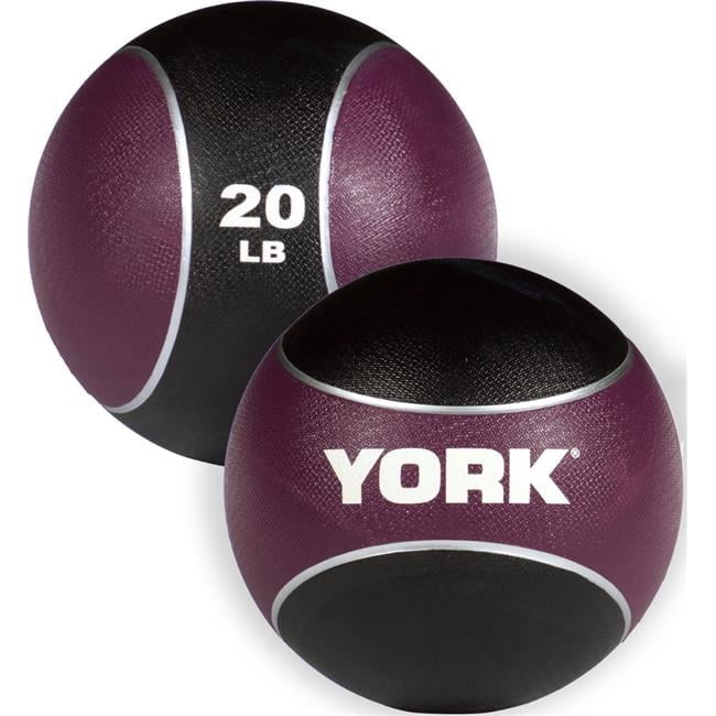 York Barbell 65120 20 lbs 2 Tone Medicine Rubber Ball, Purple - Walmart.com