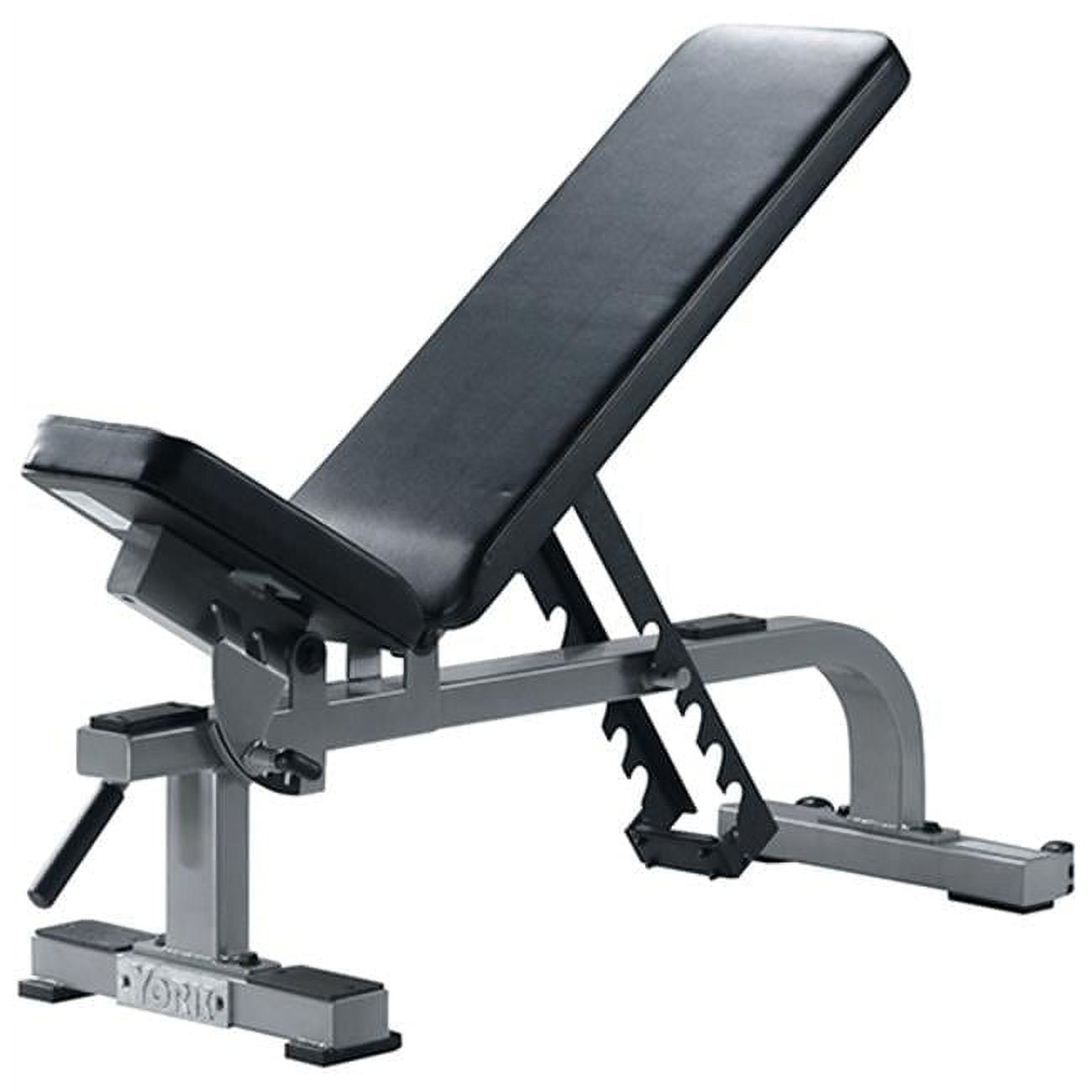 York Barbell Adjustable Weight Training Workout Flat to Incline Bench ...
