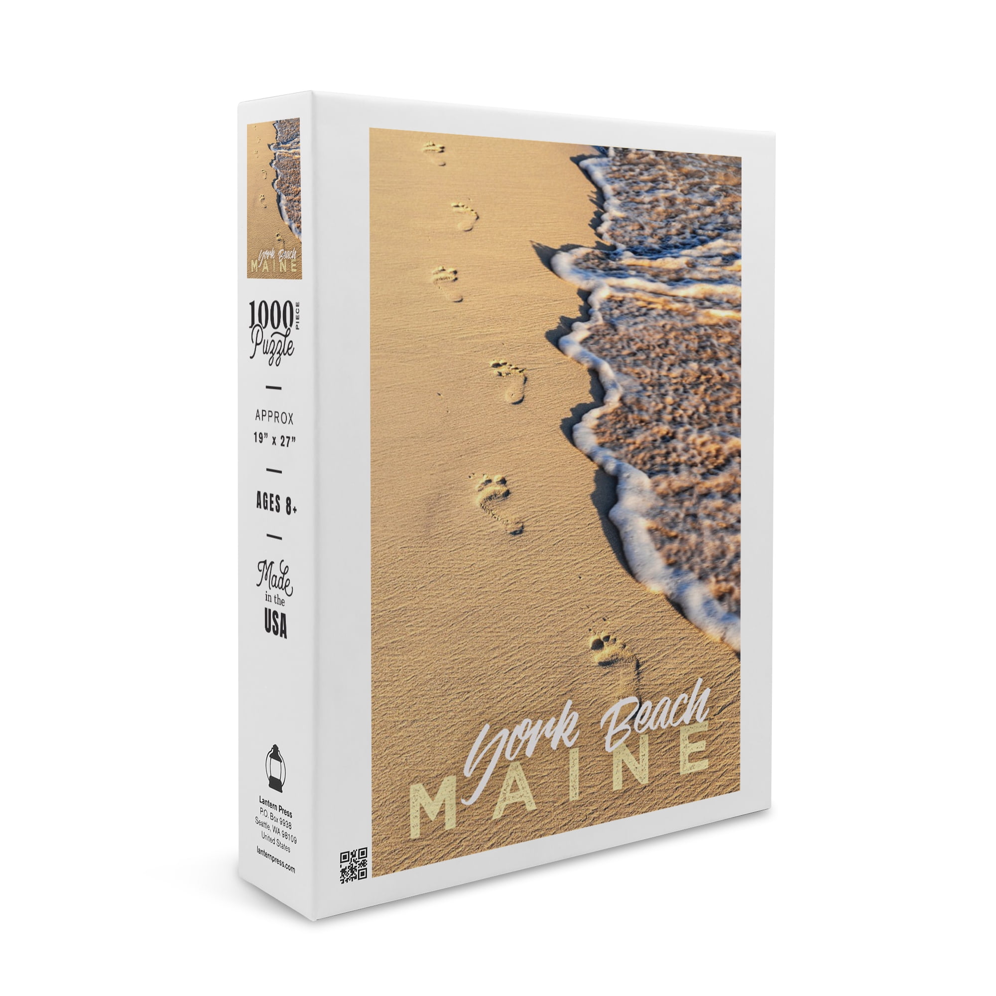 York Beach, Maine, Footprints in Sand (1000 Piece Puzzle, Size 19x27 ...