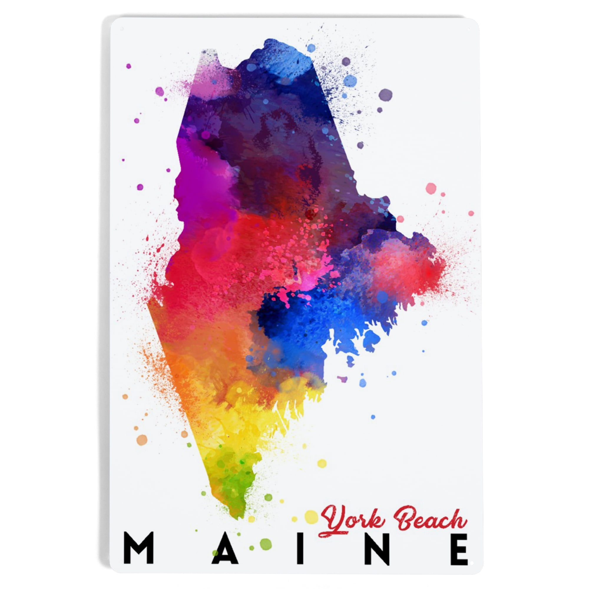 York Beach, Maine, State Abstract (12x18 Aluminum Art, Indoor Outdoor ...