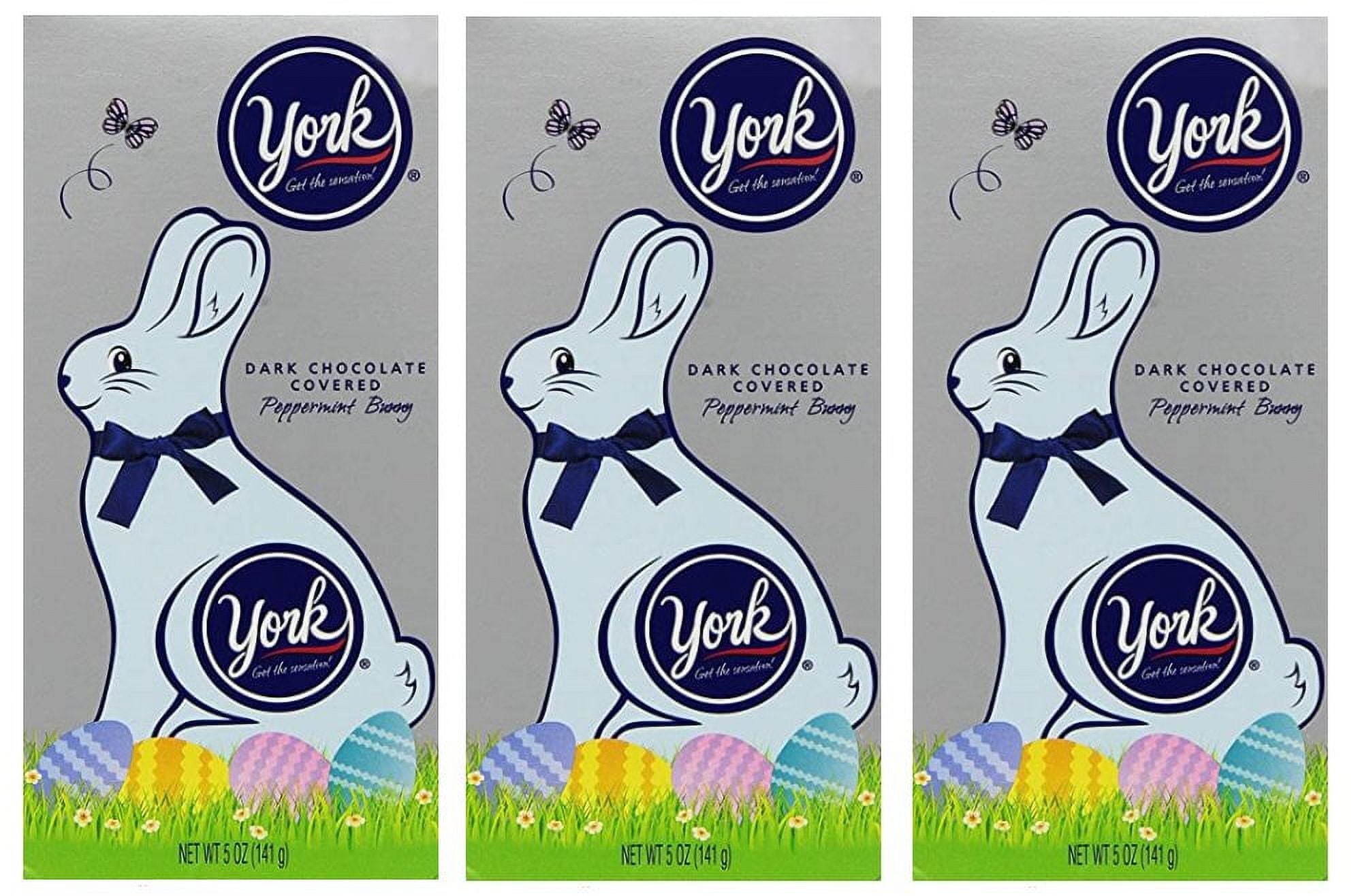 York Dark Chocolate Covered Peppermint Bunny, 5-Ounce Package Pack of 3 ...
