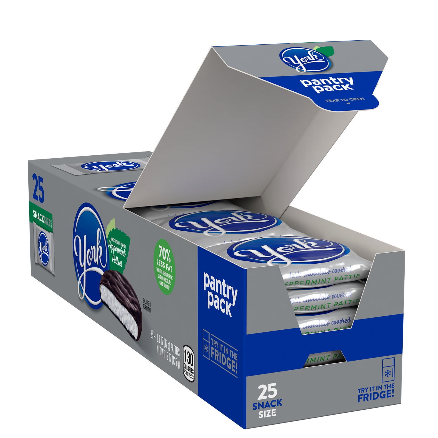 York Dark Chocolate Snack Size Peppermint Patties Candy, Pantry Pack 15 ...