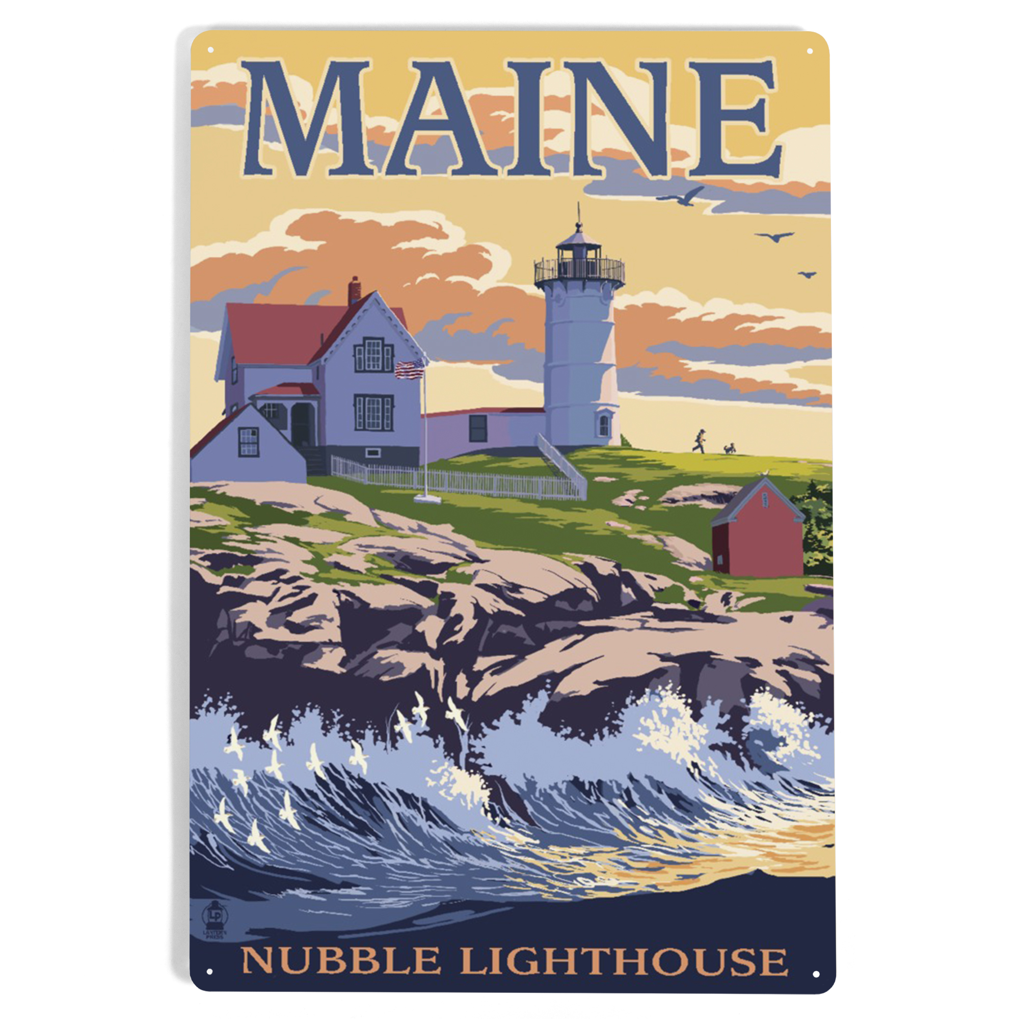 York, Maine, Nubble Lighthouse (12x18 Aluminum Art, Indoor Outdoor ...