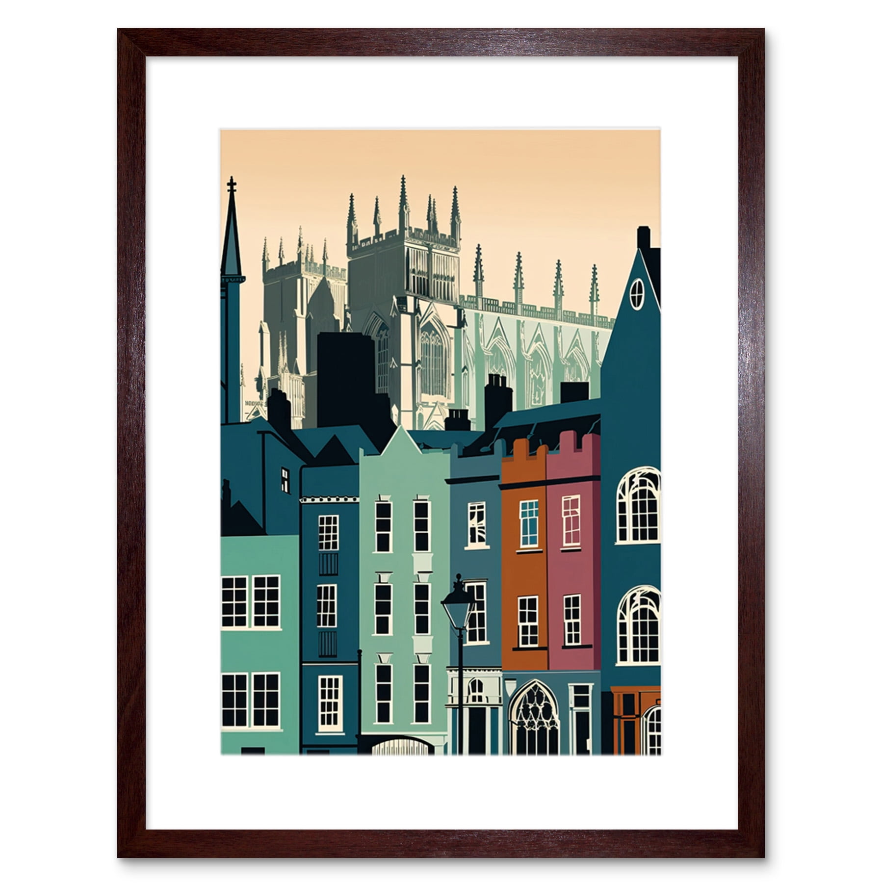 York Minster and Shambles Street Cityscape Artwork Framed Wall Art ...