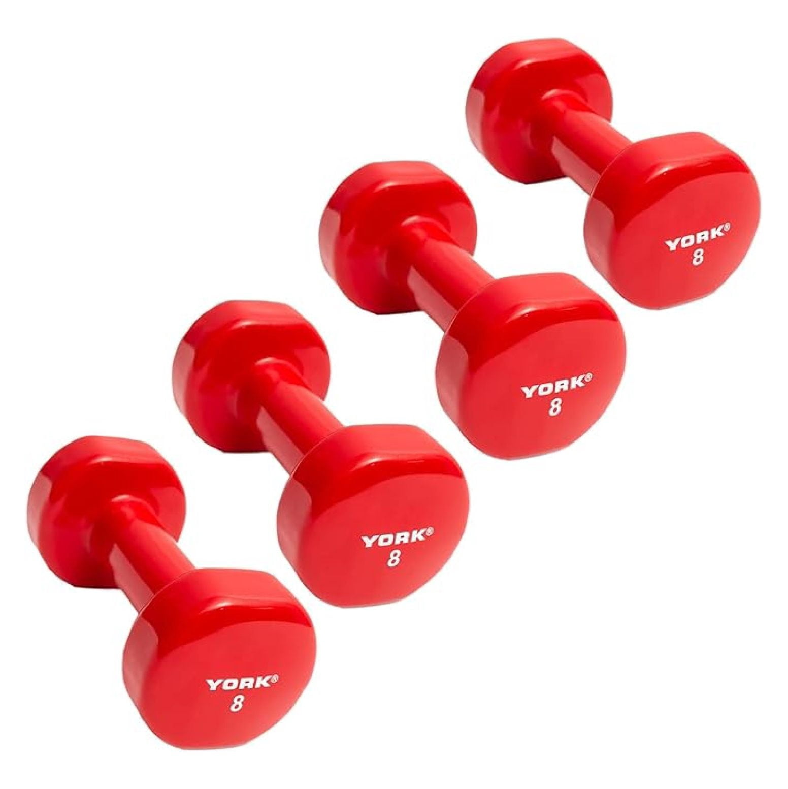 York Vinyl Coated Fitbell Dumbbell (1LB to 15LB, Pack of 1, 2, 4 ...