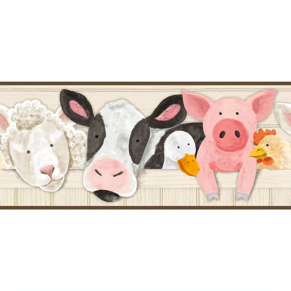 York Wallcoverings Brothers and Sisters V Barnyard Friends 15' x 9 ...