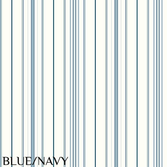 Navy And White Wide Stripe Wallpaper
