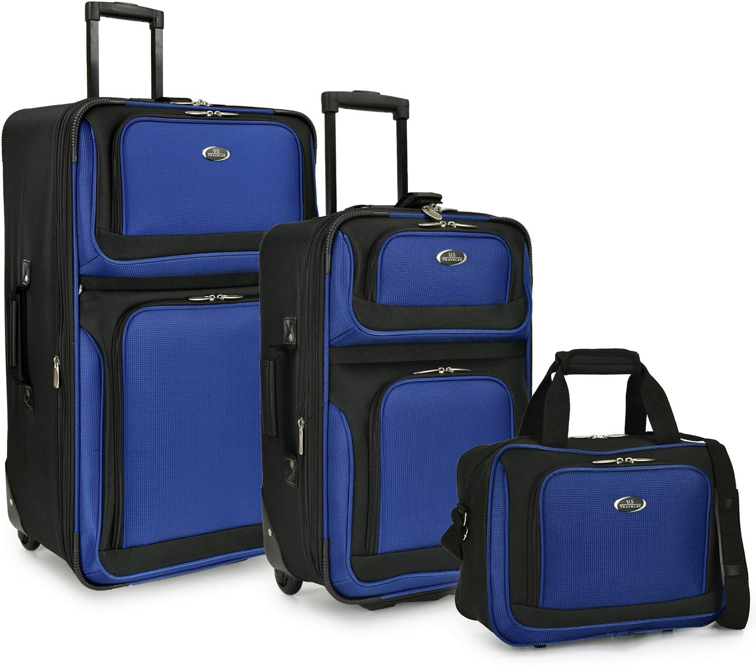 Yorker Lightweight Expandable Rolling Luggage, Blue, 3- Set - Walmart.com