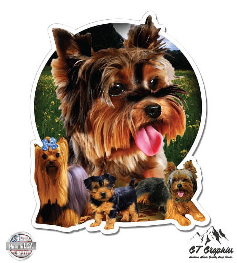 Yorkie - 5" Vinyl Sticker - For Car Laptop I-Pad - Waterproof Decal ...